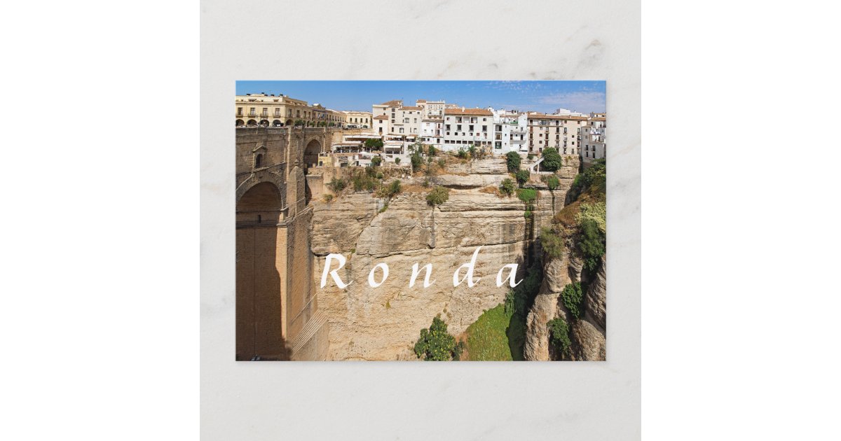 Ronda. Canyon. Bridge. Town. Postcard | Zazzle