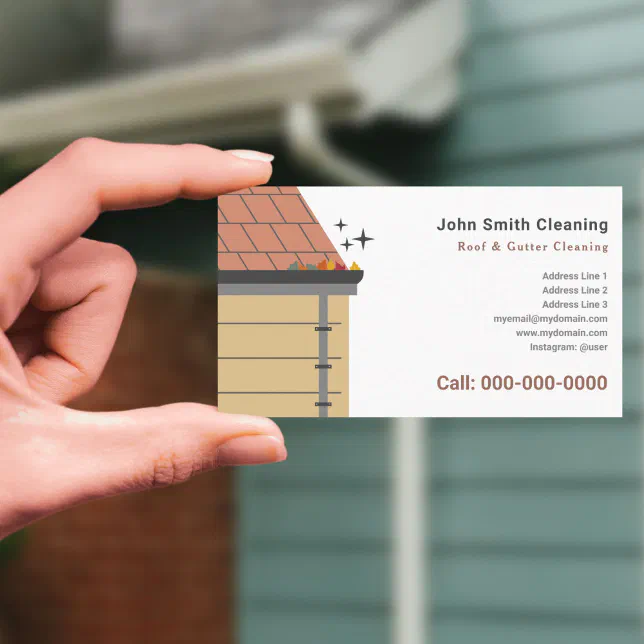 Roof & Gutter Cleaning Business Card | Zazzle