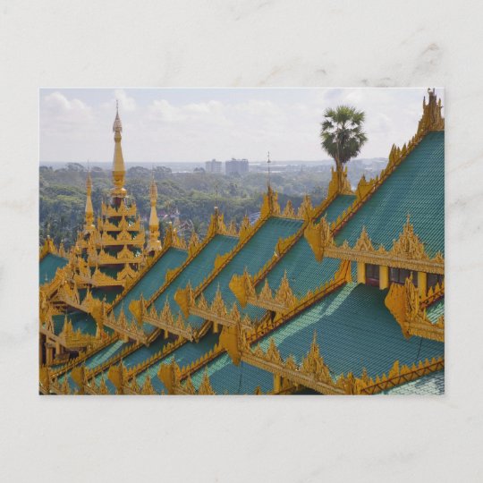 Roof tops of Shwedagon Pagoda, Yangon, Myanmar Postcard | Zazzle.com