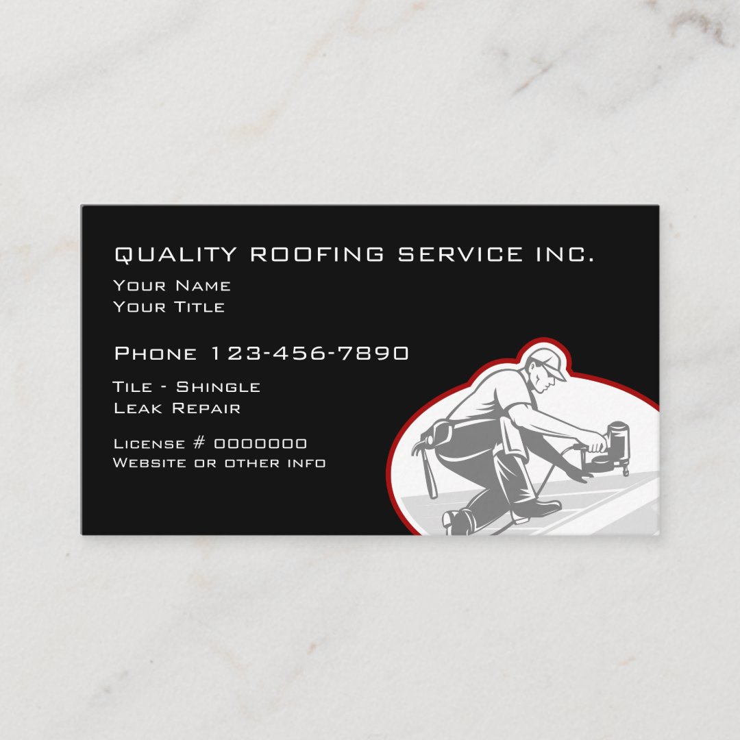 Roofing And Construction Design Business Card | Zazzle