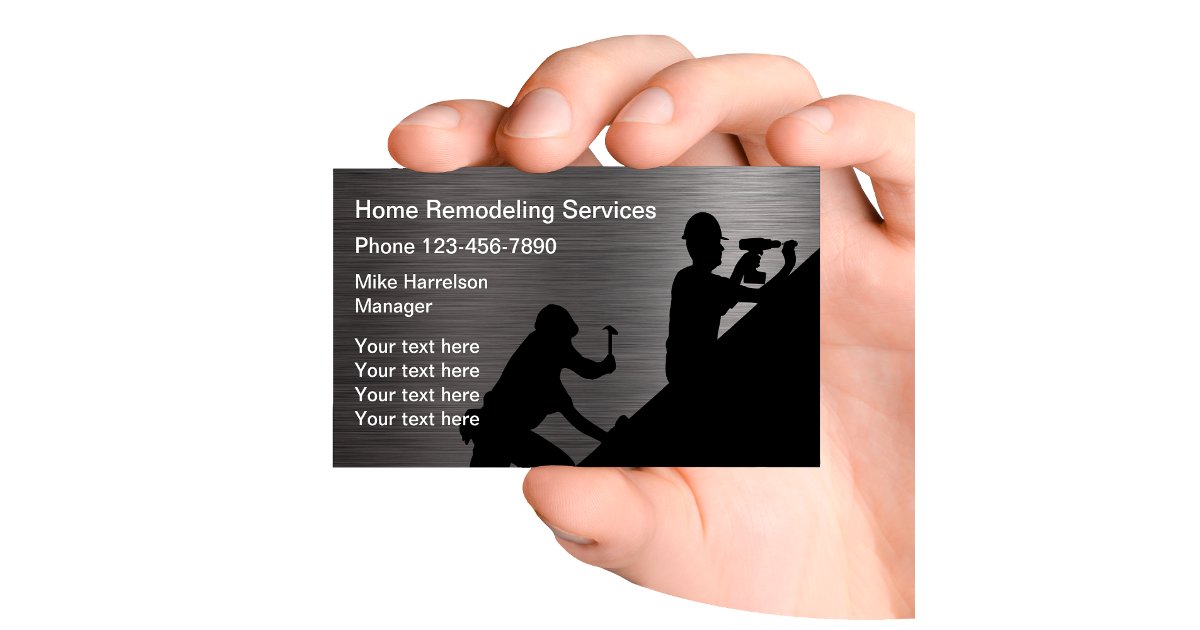 Roofing And Construction Metallic Business Card | Zazzle