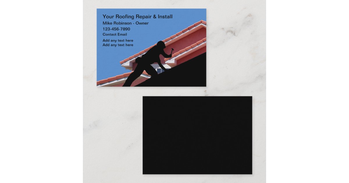 Roofing And Construction Repair Install Business Card | Zazzle