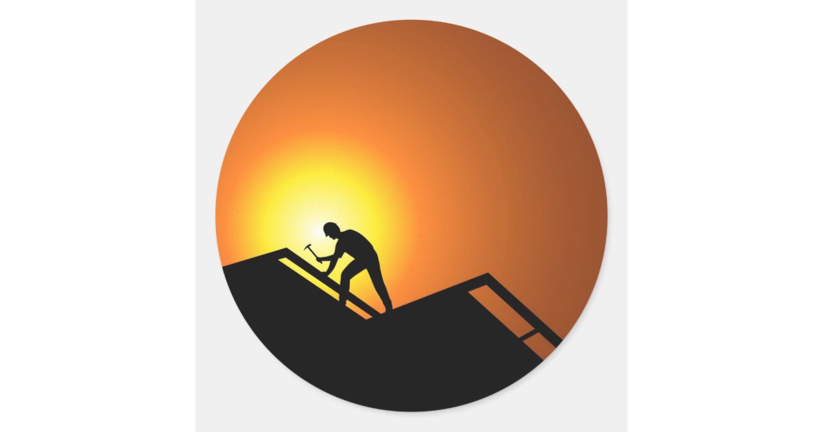 Roofing Classic Round Sticker | Zazzle