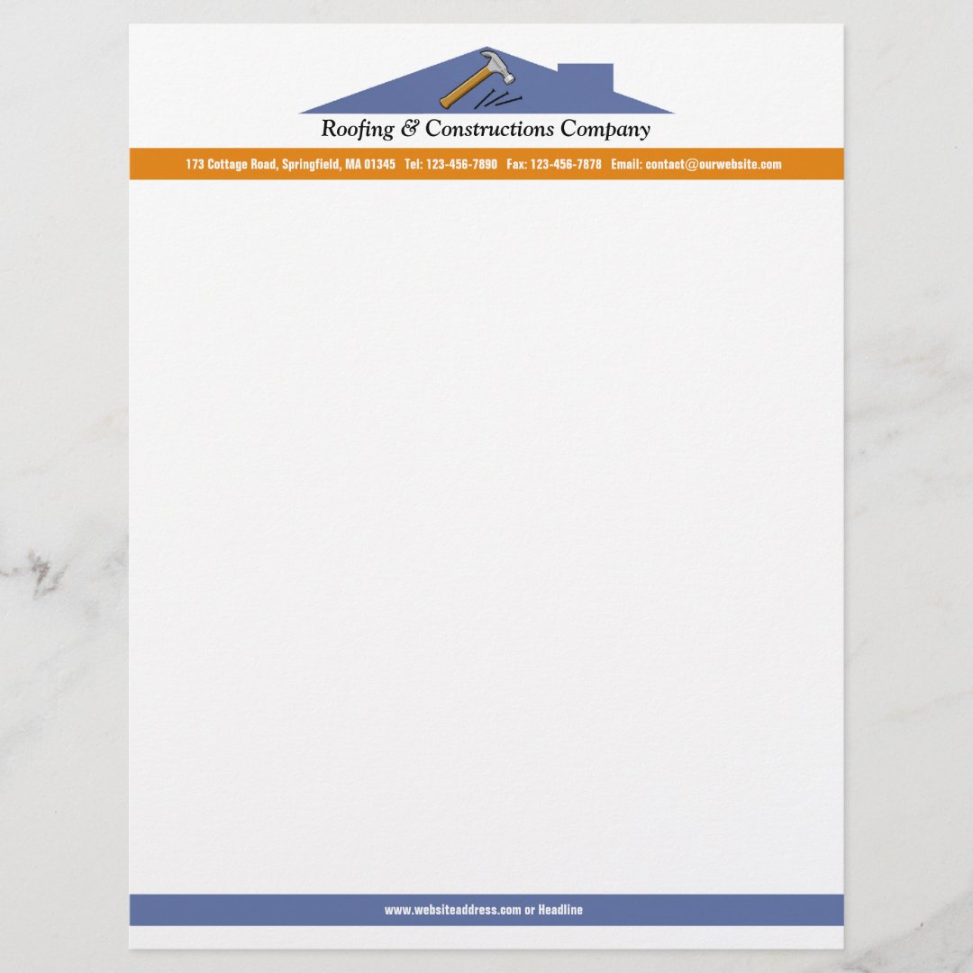 Roofing/Constructions Letterhead | Zazzle