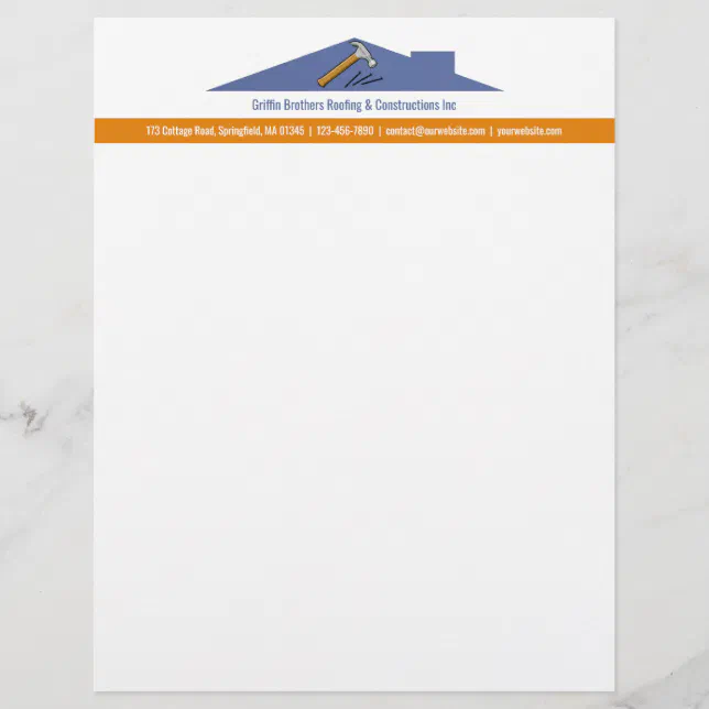 Roofing Constructions Letterhead | Zazzle