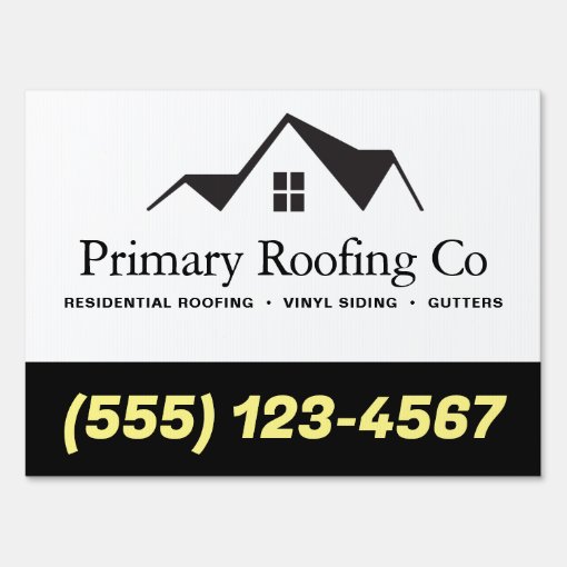 Roofing Contractor Logo Sign | Zazzle