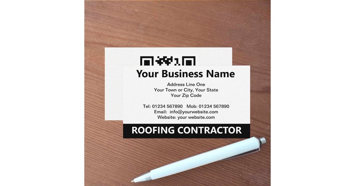 Roofing Contractor QR Code Business Card | Zazzle