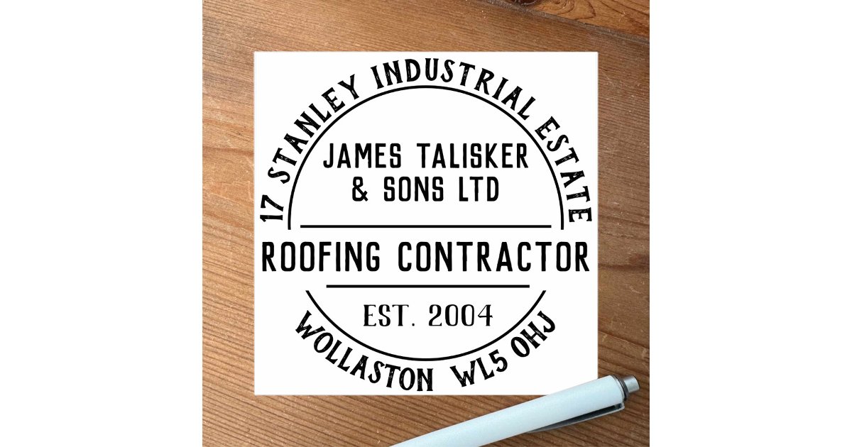 Roofing Contractor Rubber Stamp | Zazzle