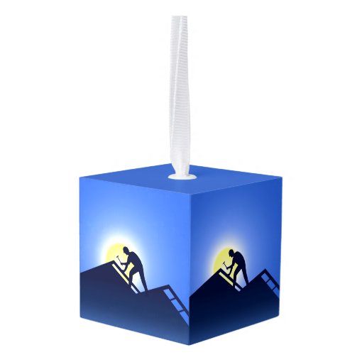 Roofing Worker Cube Ornament | Zazzle