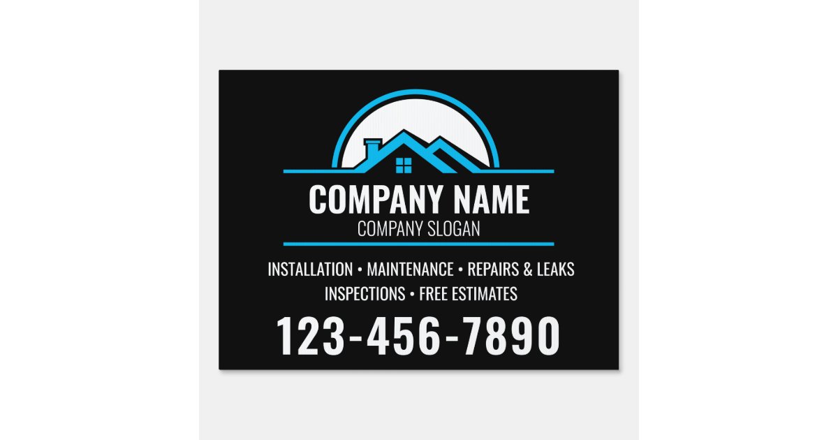 Roofing Yard Sign Construction Sign Repair Sign | Zazzle