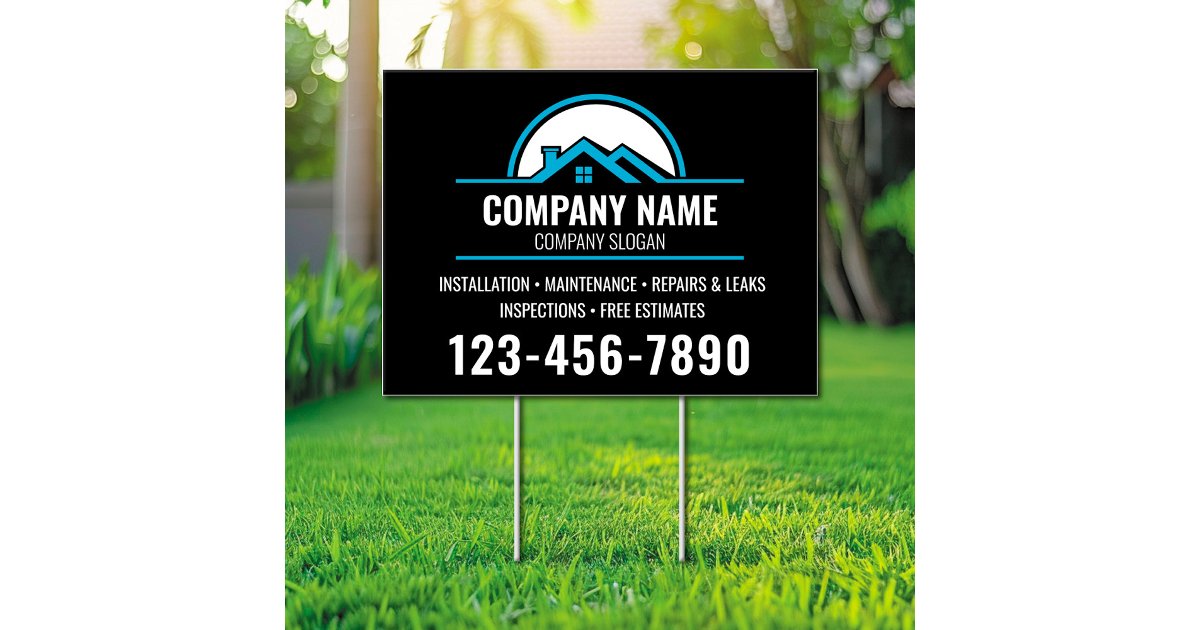 Roofing Yard Sign Construction Sign Repair Sign | Zazzle