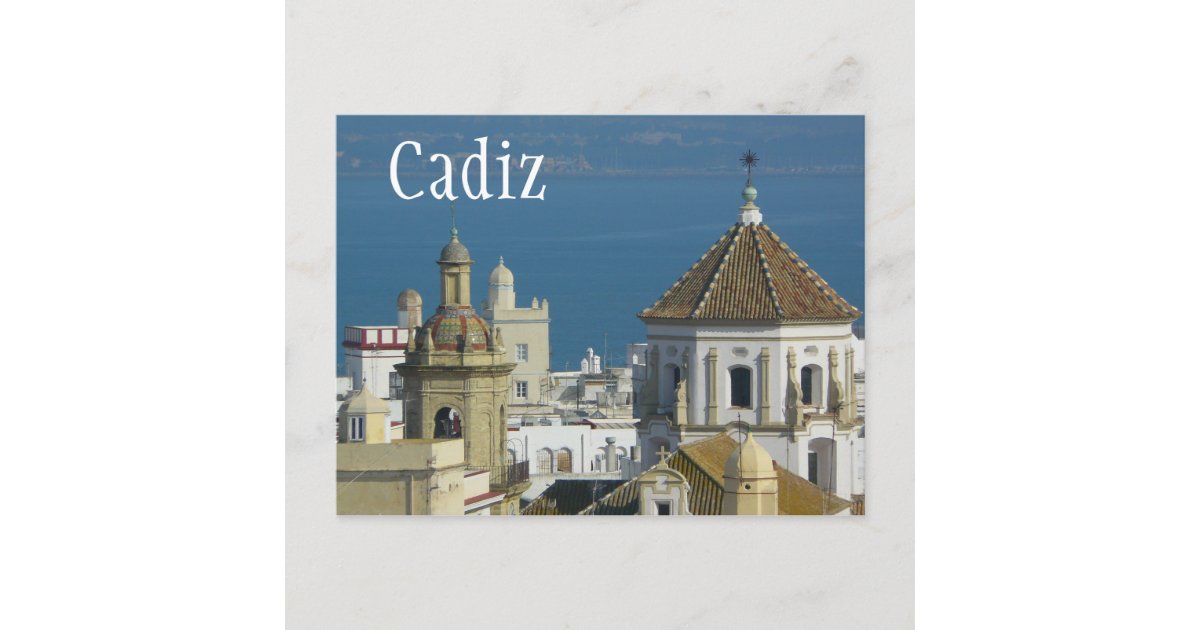 Rooftops, Mediterranean Sea, Cadiz, Spain Postcard | Zazzle