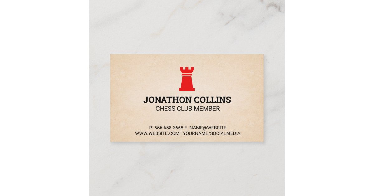 Rook Logo | Chess Club Business Card | Zazzle