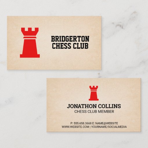 Rook Logo | Chess Club Business Card | Zazzle