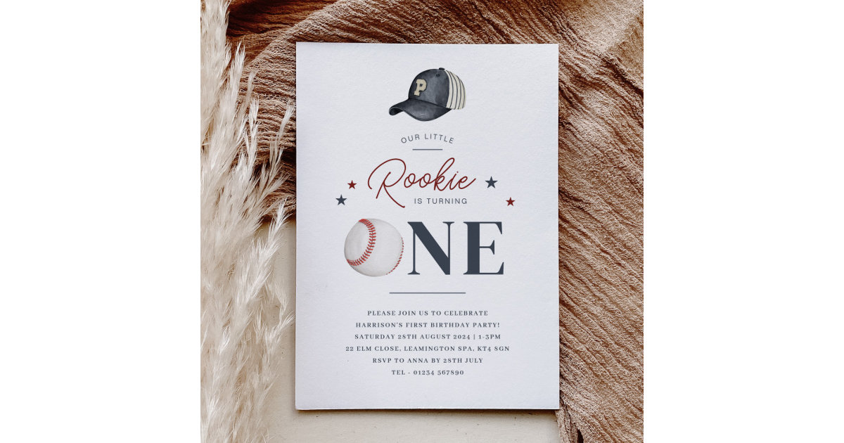 Rookie 1st Birthday - One Invitation | Zazzle