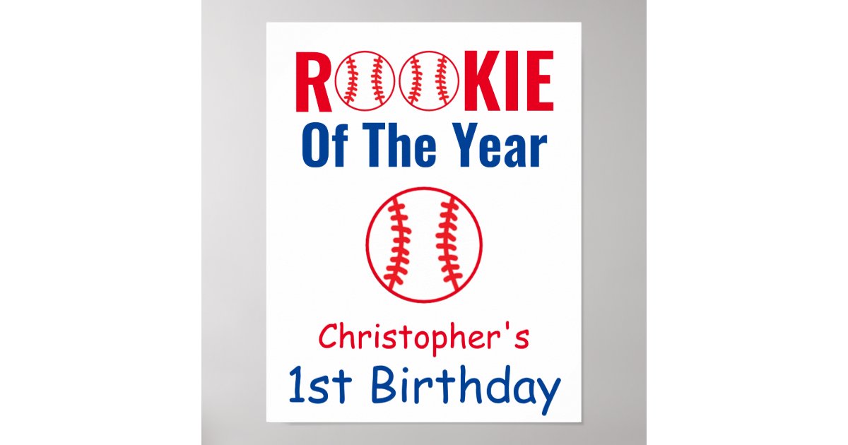 Rookie Baseball 1st Birthday Poster | Zazzle