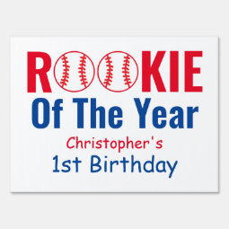 Rookie Baseball 1st Birthday Sign | Zazzle