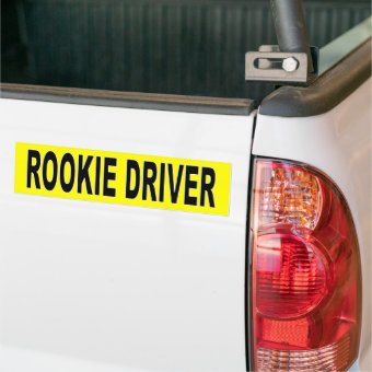 ROOKIE DRIVER BUMPER STICKER | Zazzle