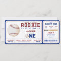 Rookie of the Year 1st Birthday Baseball Ticket Invitation | Zazzle