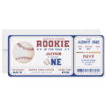 Rookie of the Year 1st Birthday Baseball Ticket Invitation | Zazzle