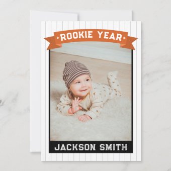 Rookie of the Year 1st Birthday Basketball Photo Invitation | Zazzle