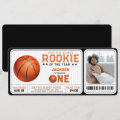 Rookie of the Year 1st Birthday Basketball Photo Invitation | Zazzle