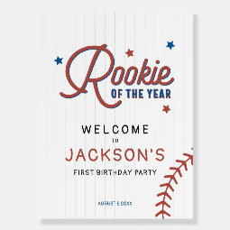 Rookie of the Year 1st Birthday Party Welcome Sign | Zazzle