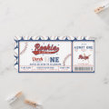 Rookie of the Year 1st Birthday Ticket Invitation | Zazzle