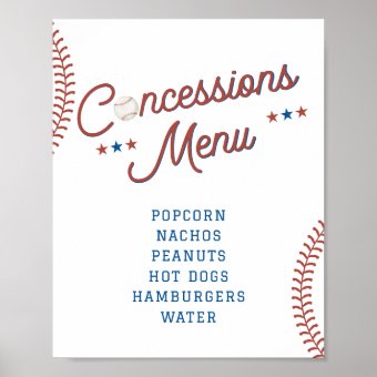 Rookie of the Year Baseball Concession Stand Sign | Zazzle
