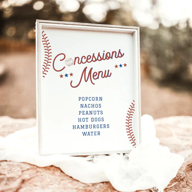 Rookie of the Year Baseball Concession Stand Sign | Zazzle