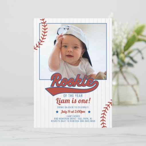 Rookie of the Year First Birthday Invitation | Zazzle