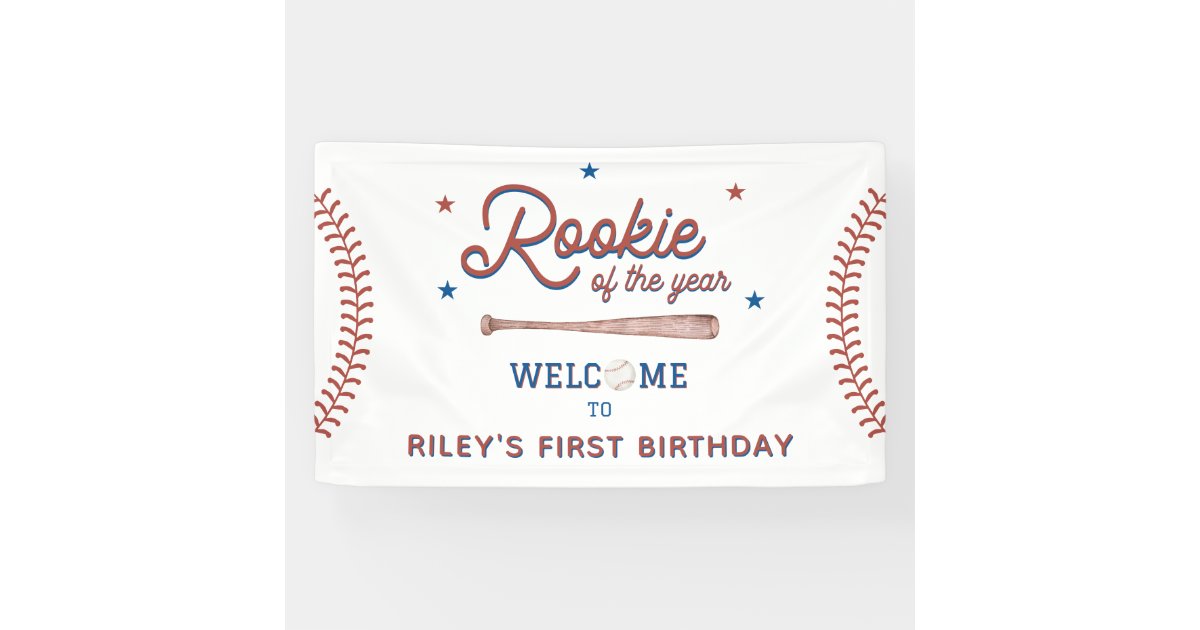 Rookie of the Year First Birthday Welcome Banner | Zazzle