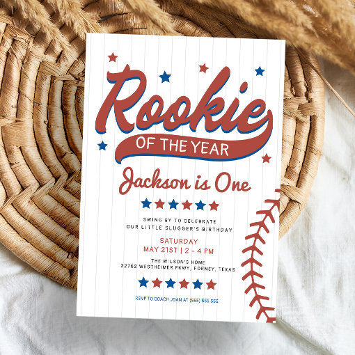 Rookie of the Year Photo First Birthday Invitation | Zazzle