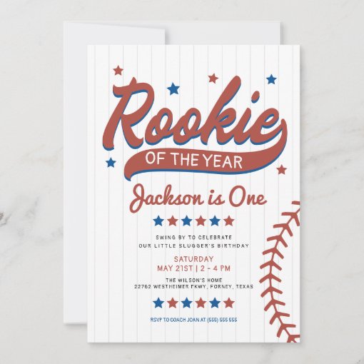 Rookie of the Year Photo First Birthday Invitation | Zazzle