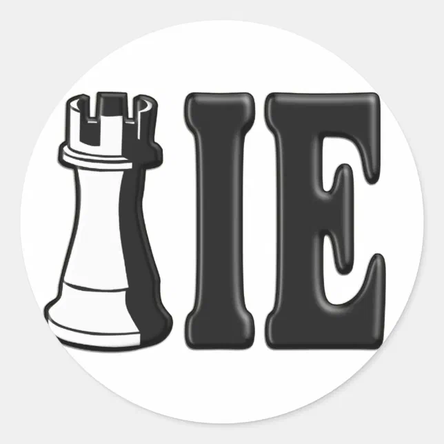 ROOKIE (Rook Chess Piece + ie) Classic Round Sticker | Zazzle