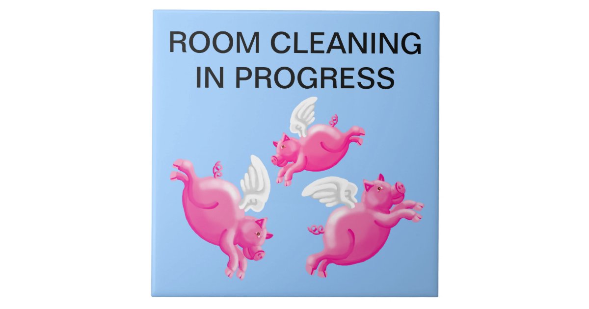 Room cleaning in progress ceramic tile | Zazzle