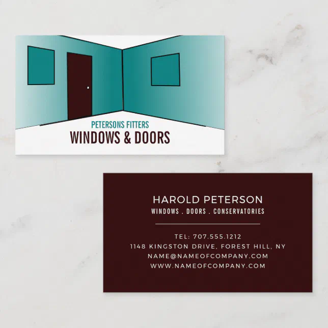 Room Design, Window & Door Fitter Company Business Card | Zazzle