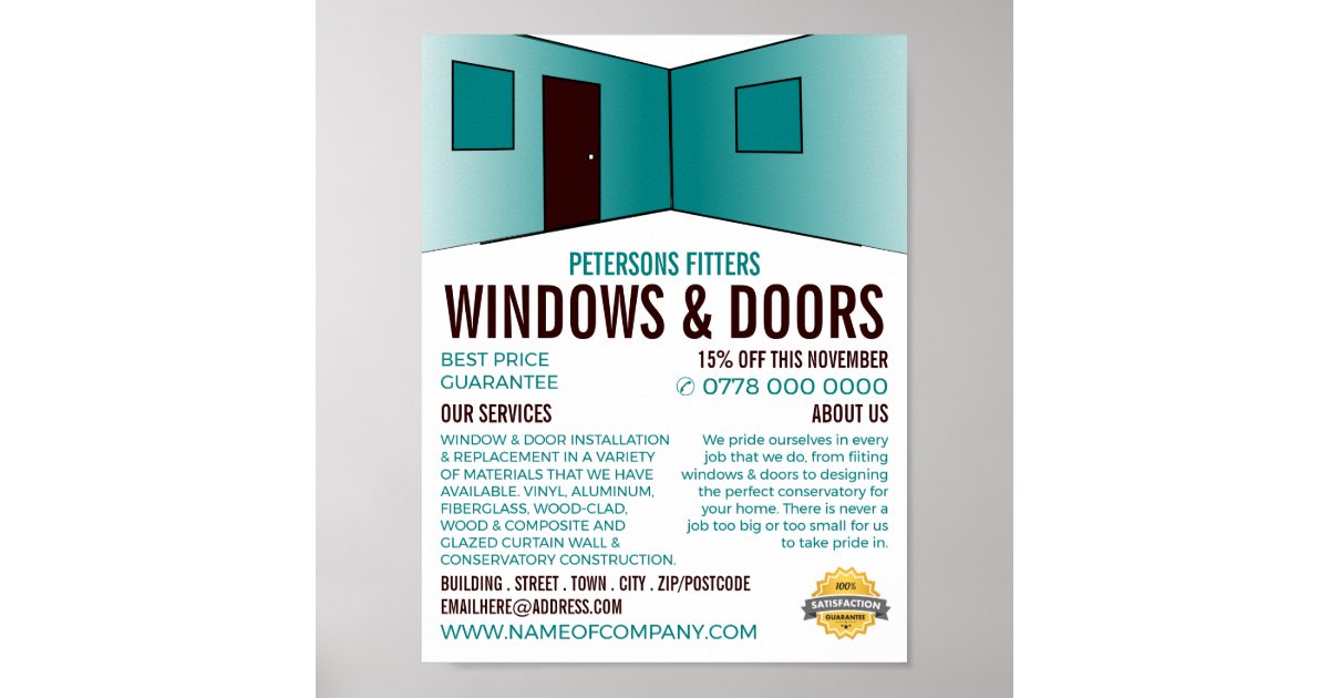 Room Design, Window & Door Fitter Company Poster | Zazzle