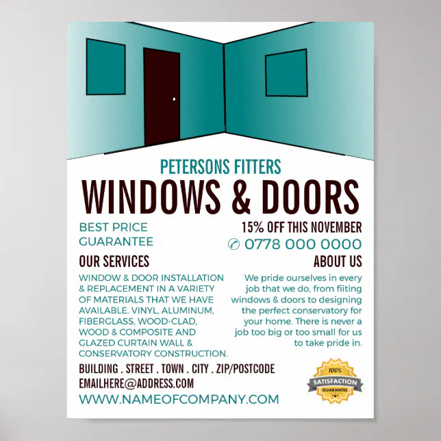 Room Design, Window & Door Fitter Company Poster | Zazzle