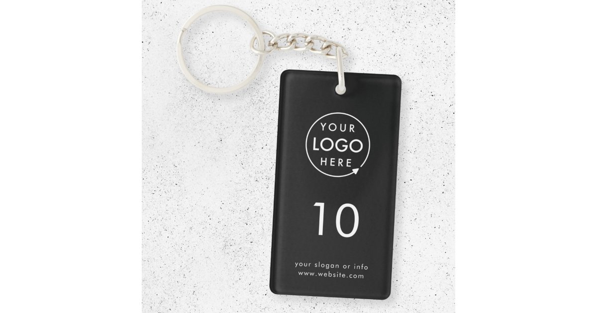 Room Number | Black Hospitality Business Modern Keychain | Zazzle