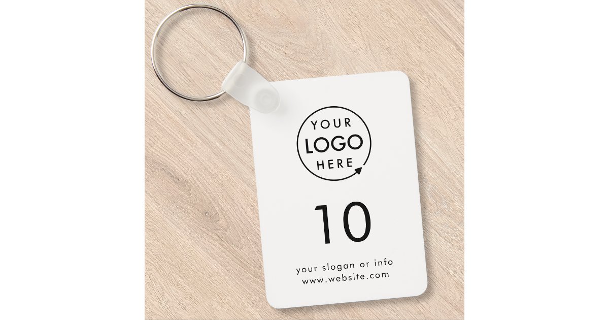 Room Number | Logo Hospitality Business Modern Keychain | Zazzle