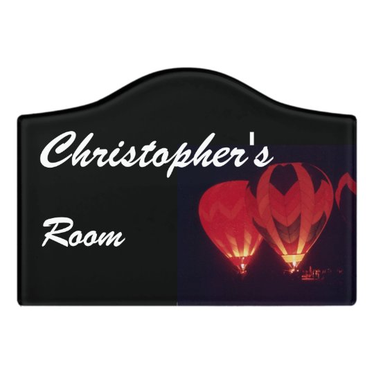 Room Sign - Hot Air Balloon's in Dark | Zazzle.com