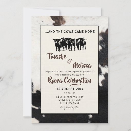 Roora Lobola Negotiation Traditional Wedding Invitation | Zazzle