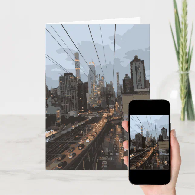 Roosevelt Island Tram New York City Sky View Card | Zazzle