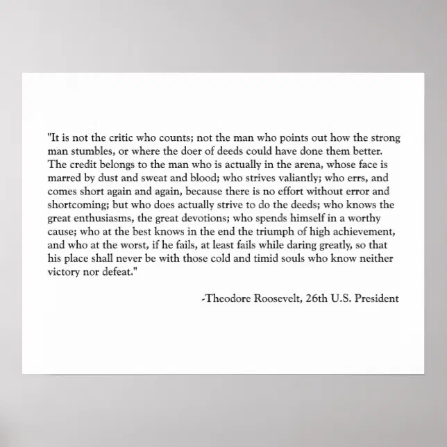 Roosevelt Quote Poster | Zazzle