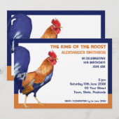 Rooster border Birthday Party Invitation | Zazzle