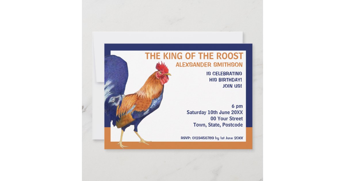 Rooster Border Party Invitation | Zazzle