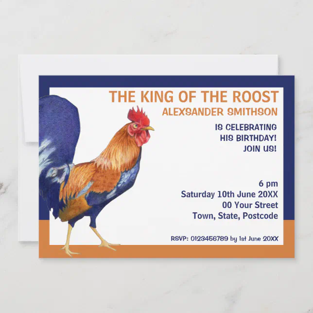 Rooster Border Party Invitation | Zazzle