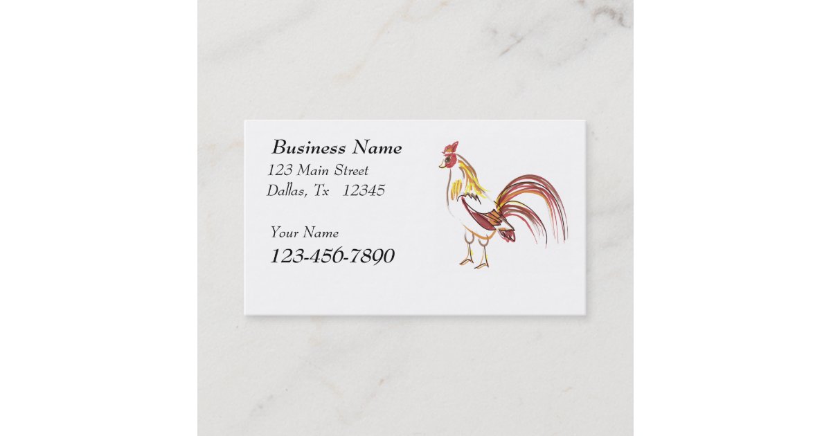 Rooster Business Card | Zazzle