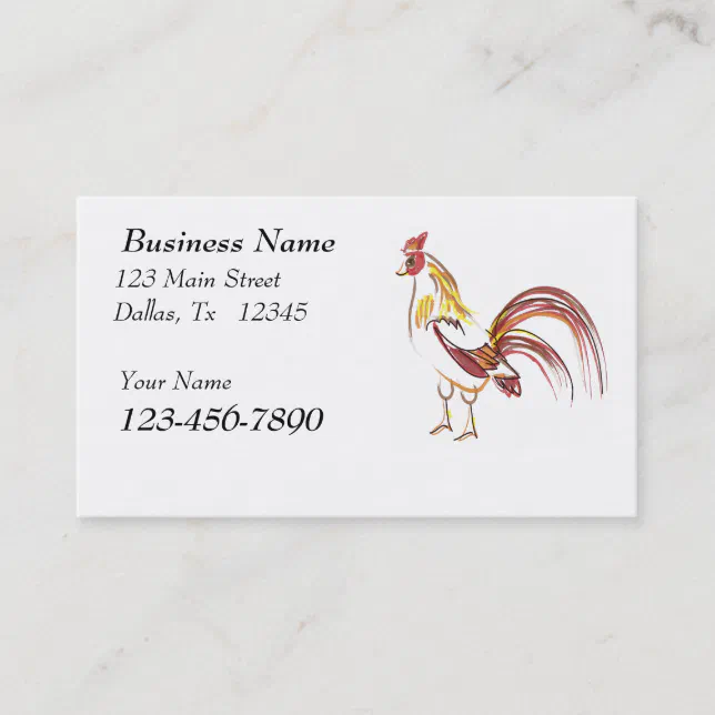 Rooster Business Card | Zazzle